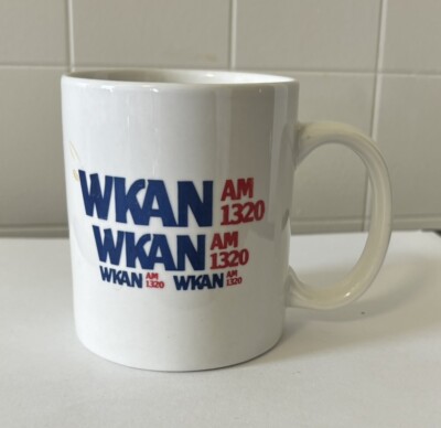 WKAN AM 1320 Radio Advertising Red White & Blue 3.75” Tall Mug Cup | eBay