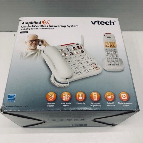 VTech SN5147 Amplified Corded/Cordless Senior Phone with Answering ...