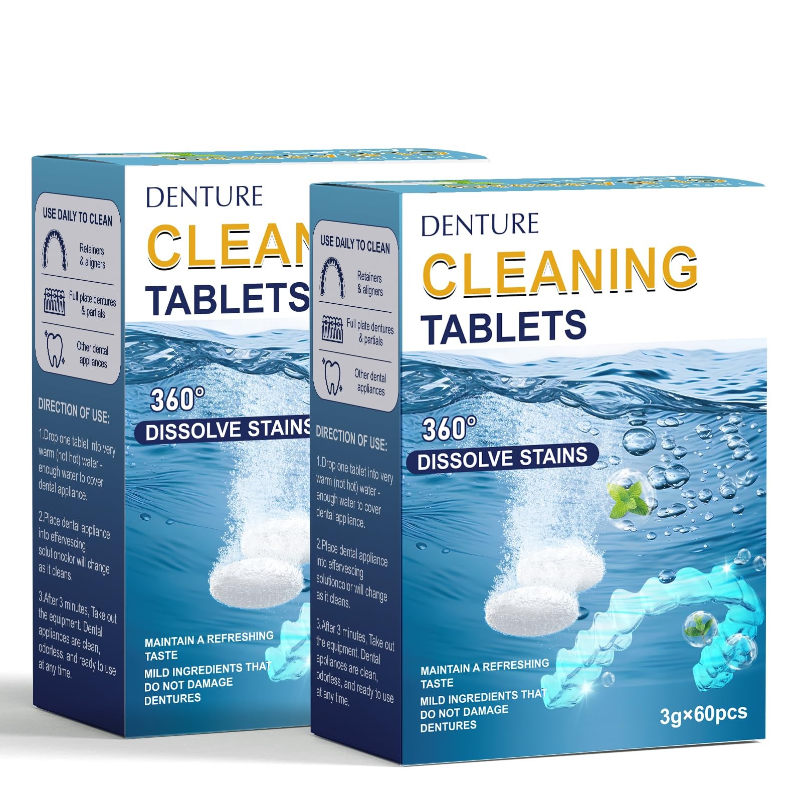 Retainer Cleaner Tablets for Invisalign, Mouth 1 Count (Pack of 120 ...