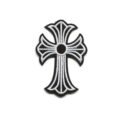 Cross Embroidered Iron-On Patch - Gothic Religious Symbol Badge | eBay