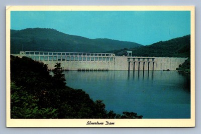Postcard Vtg West Virginia Bluestone Dam Near Hinton Reservoir ...