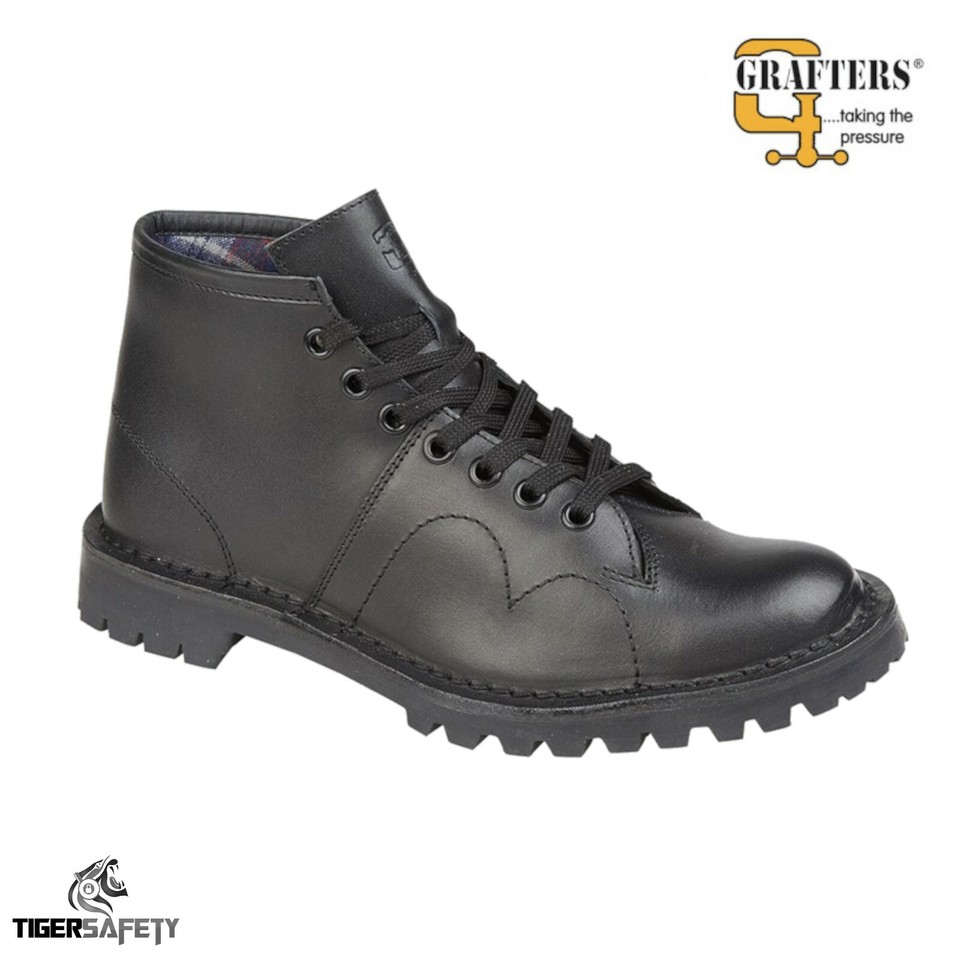 Grafters Original 1960s Leather Classic Retro Mod Monkey Boots - Unisex ...