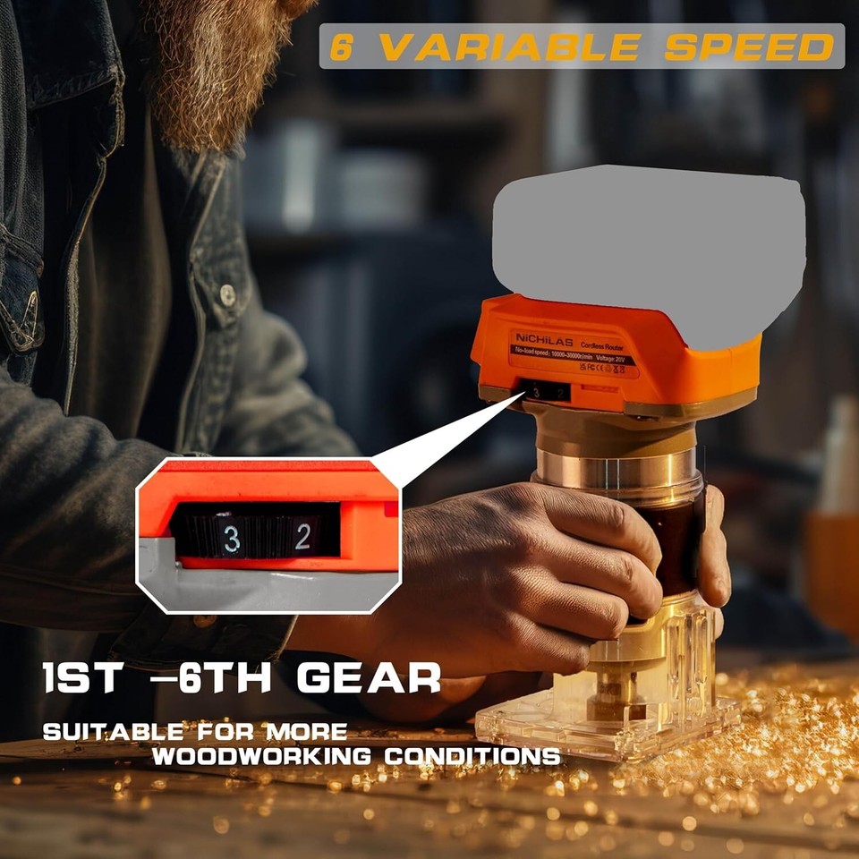 Cordless Palm Router for DEWALT 20V MAX Battery, Woodworking Trimmer ...