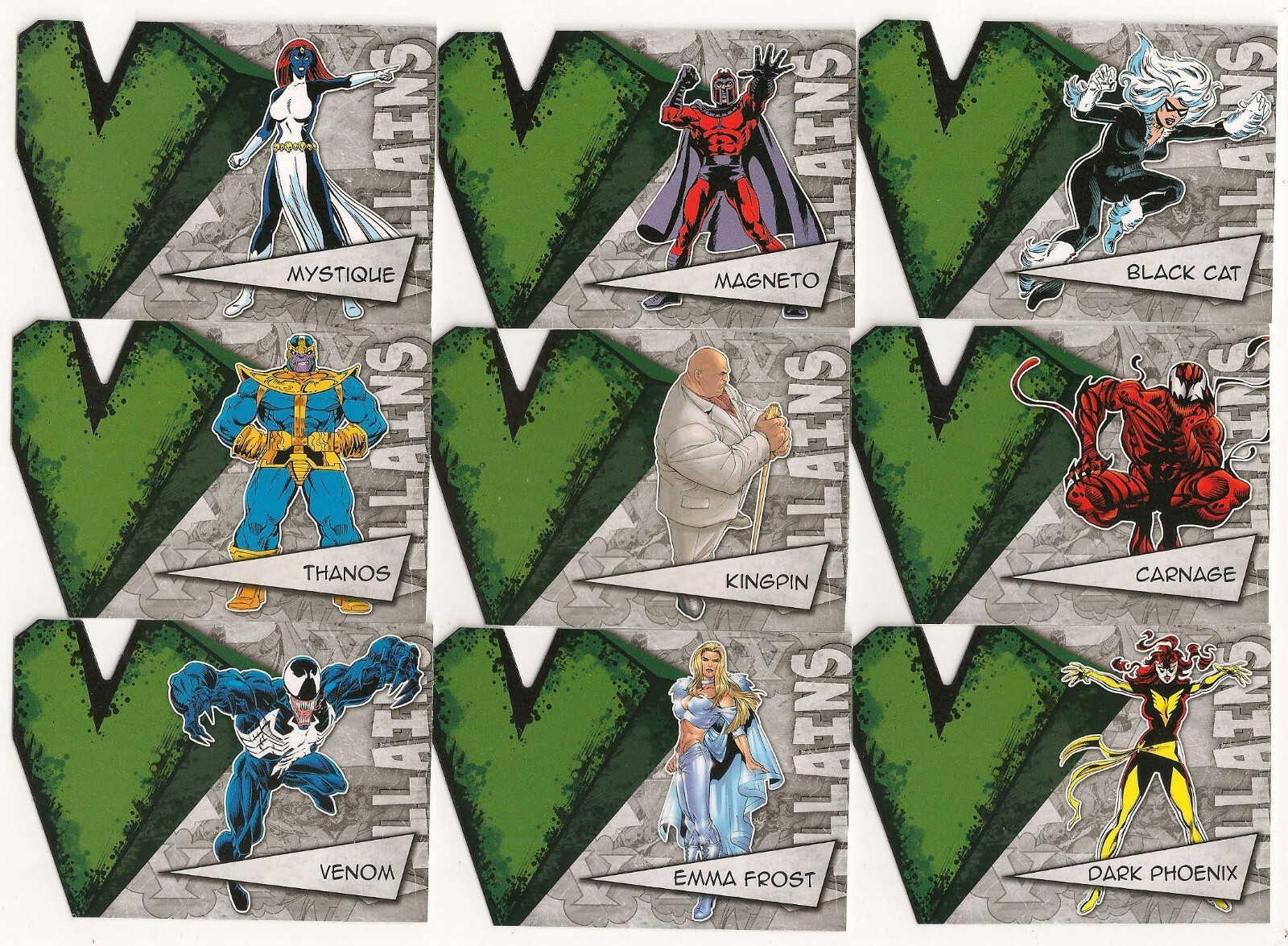 Marvel Beginnings Series 3 Villains Complete Insert set (45 cards) RARE ...