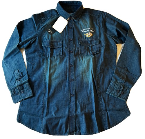 NHL Women’s Medium Nashville Predators Button Up Shirt Long Sleeve New ...