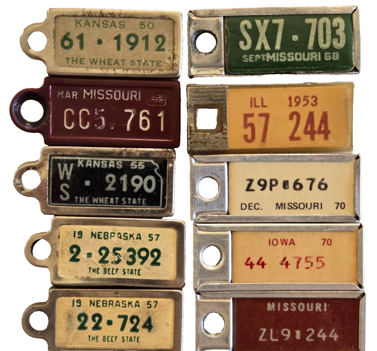 Lot of 16 Disabled American Veterans DAV License Plate Keychain Tags ...