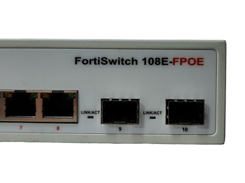 Fortinet Fortiswitch FS-108E-POE, 8-Port Gigabit w/ 2x SFP Network ...