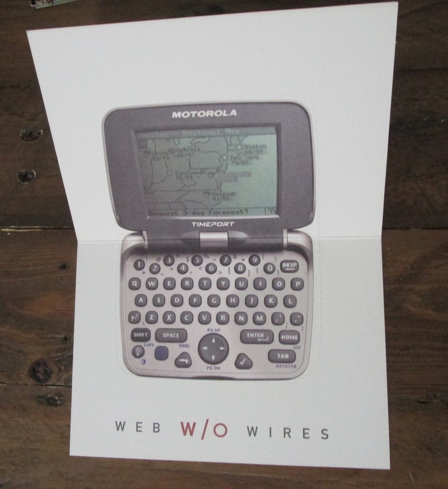 Motorola Timeport Two Way Pager Advertising Fold Out Postcard | eBay