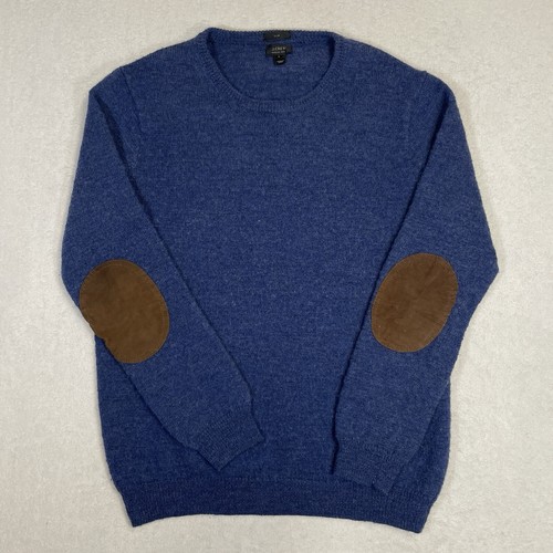 J Crew Merino Wool Sweater Slim Fit Elbow Patches Crew Neck Men’s Large ...