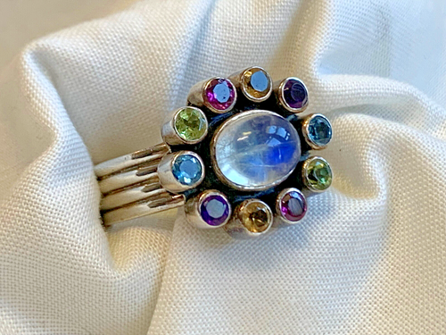 Sterling Silver Nicky Butler Ring 8.98g Fine Jewelry Size 9 Multicolor ...