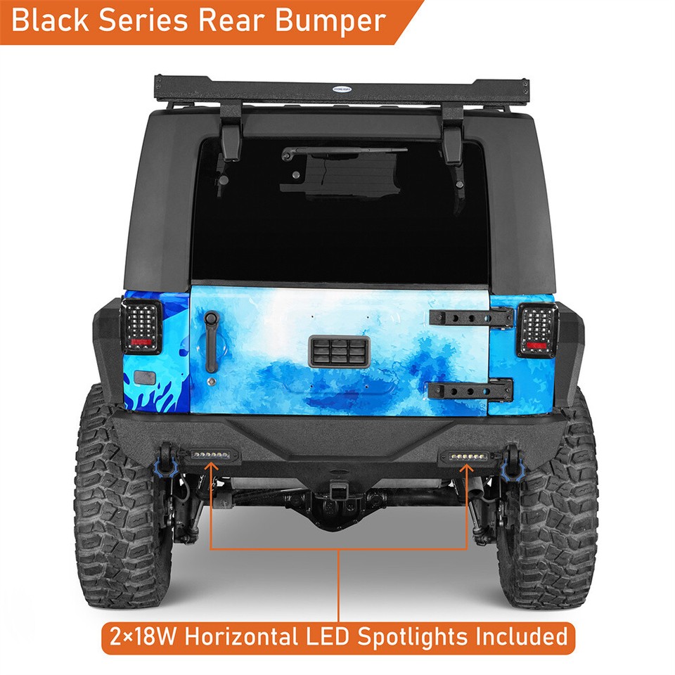 Steel Front Bumper / Rear Back Bumper Fit 2007-2018 Jeep Wrangler JK ...