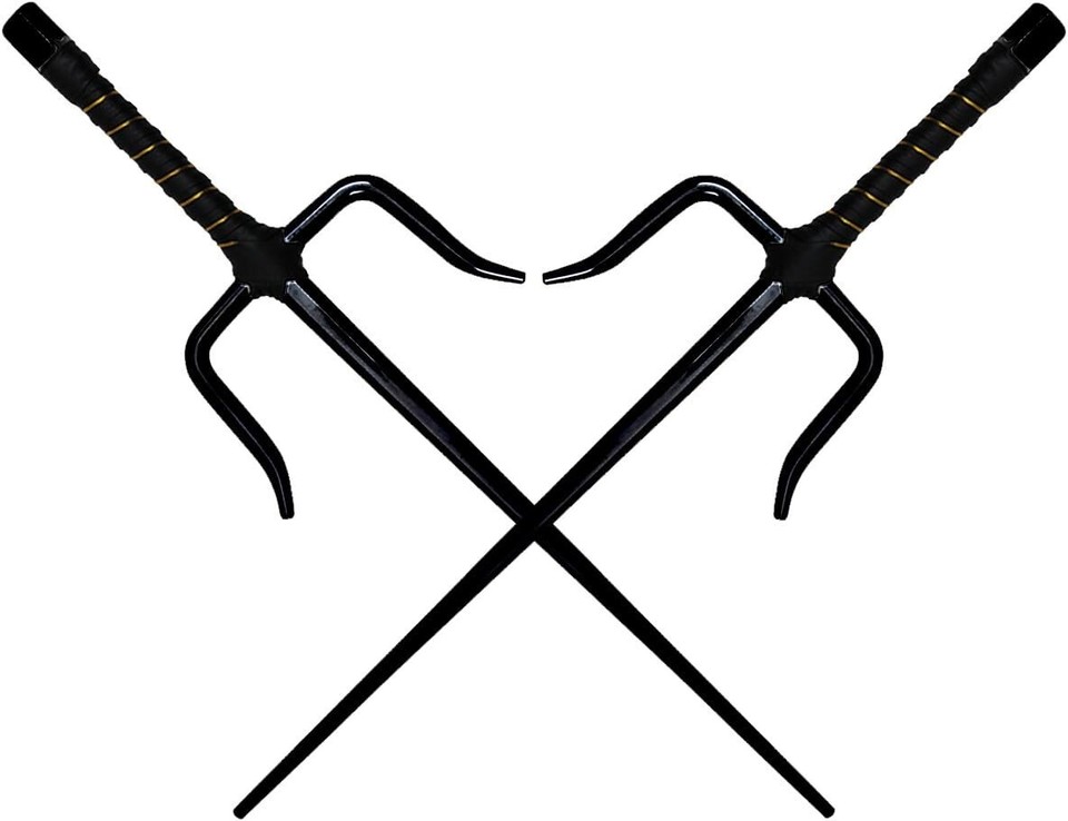 Black Sai Weapon Set - 18-Inches with Sturdy Stainless Steel & Black ...