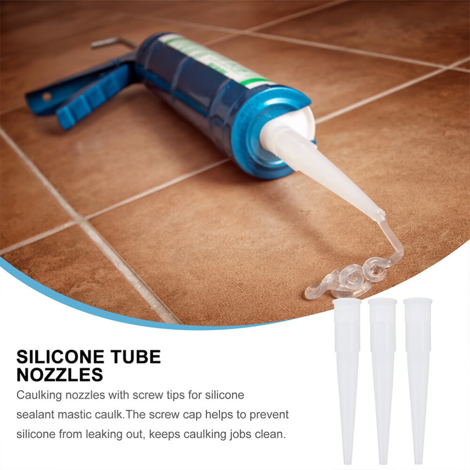 30 Pcs Silicon Sealant Pointed Caulk Connecting Nozzle Silicone Tube ...