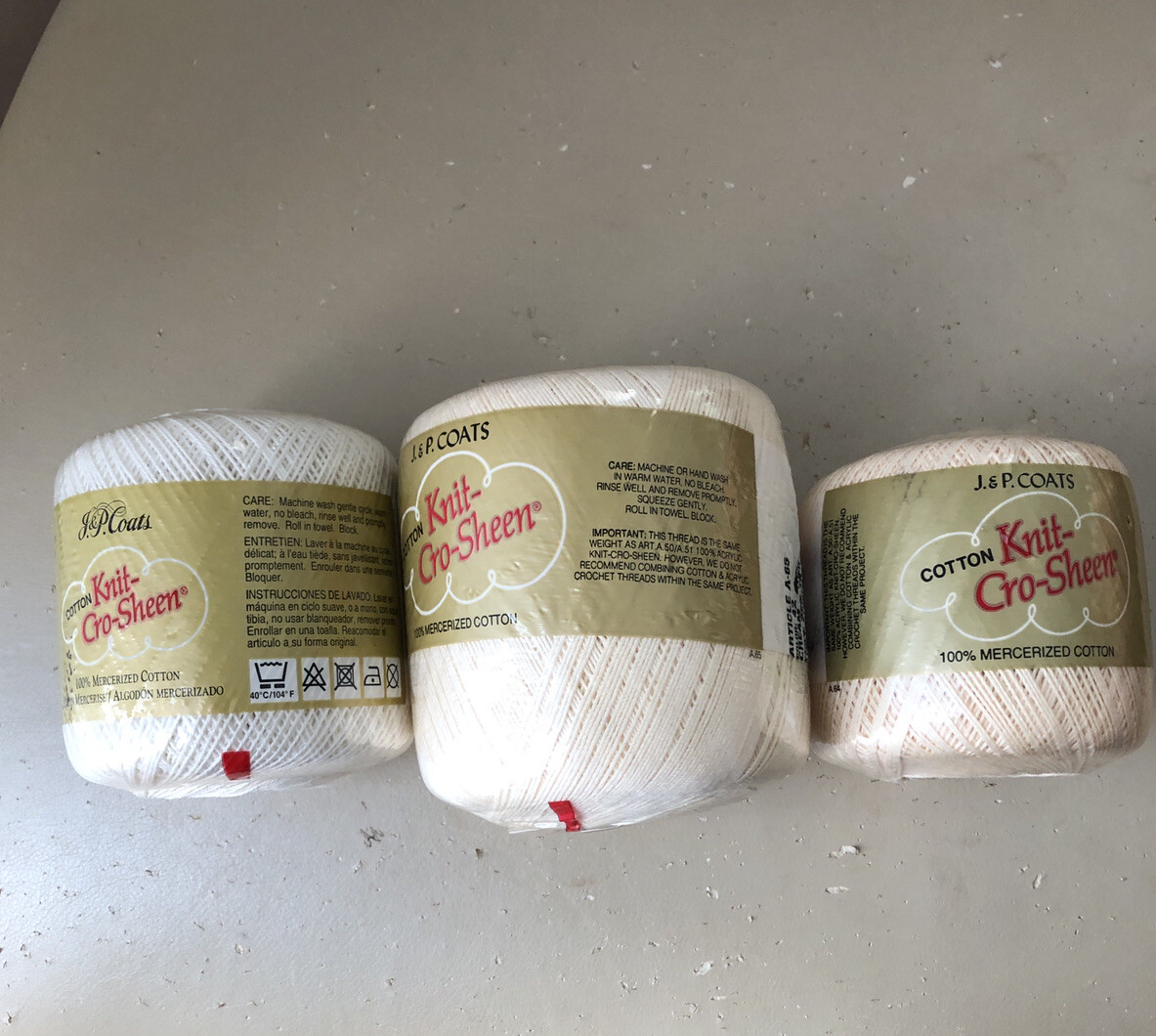 J.&P. Coats Cotton Knit-Cro-Sheen Thread Lot | eBay