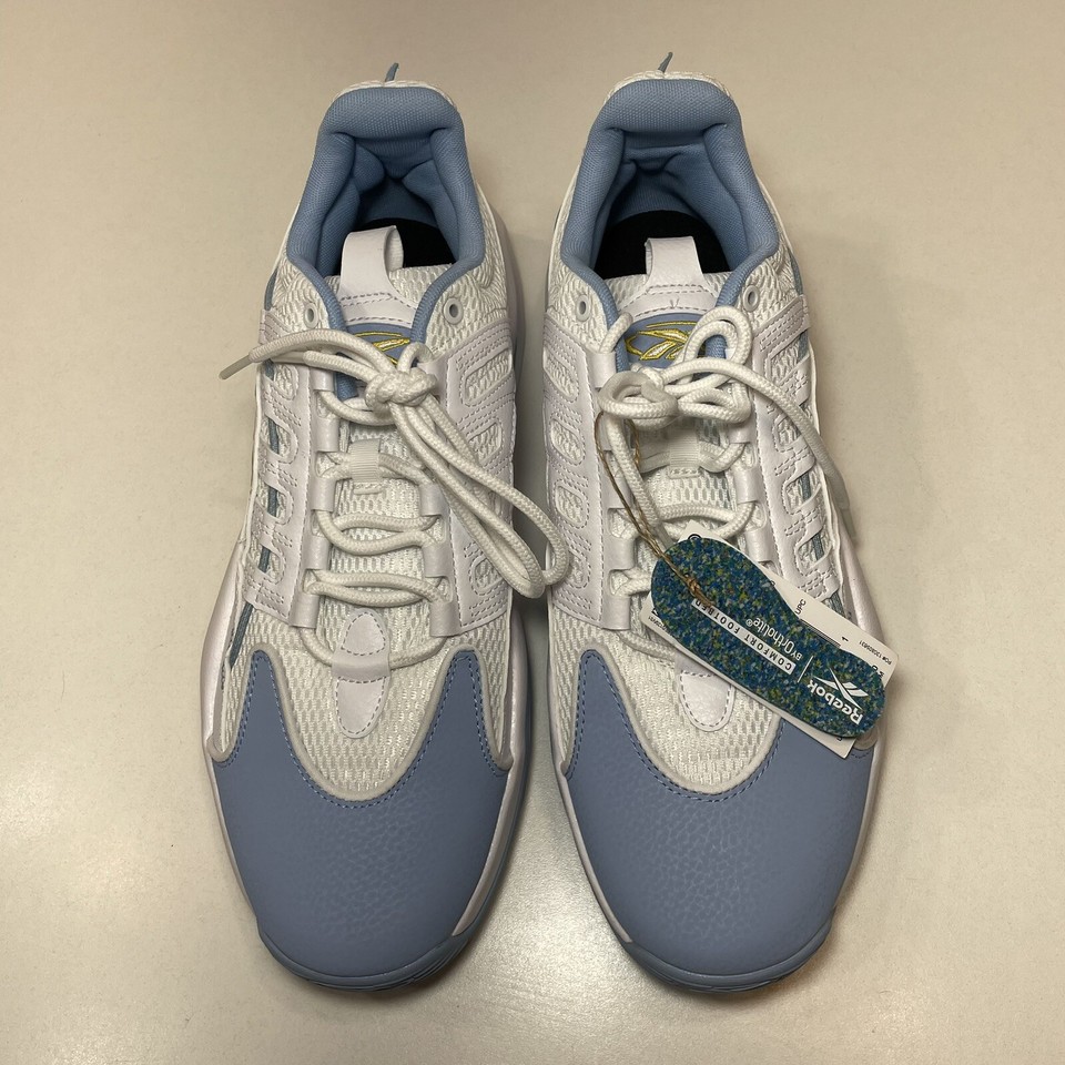 Reebok Solution Mid Nuggets White Fluid Blue Toxic Basketball Shoes Men ...