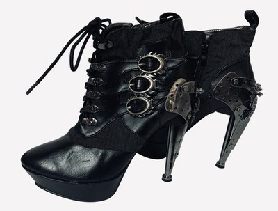 Hades Steampunk Metal Gears Platform Shoes Black Nemo Double Metal ...