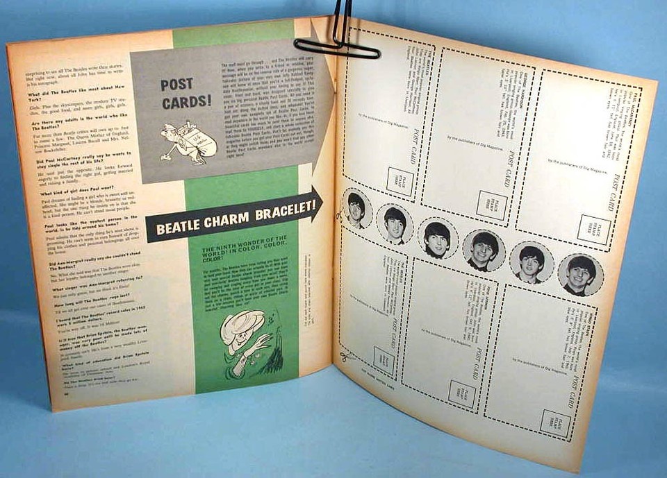 1964 Beatles Fun Kit Original Uncut Complete John Lennon Paul McCartney ...