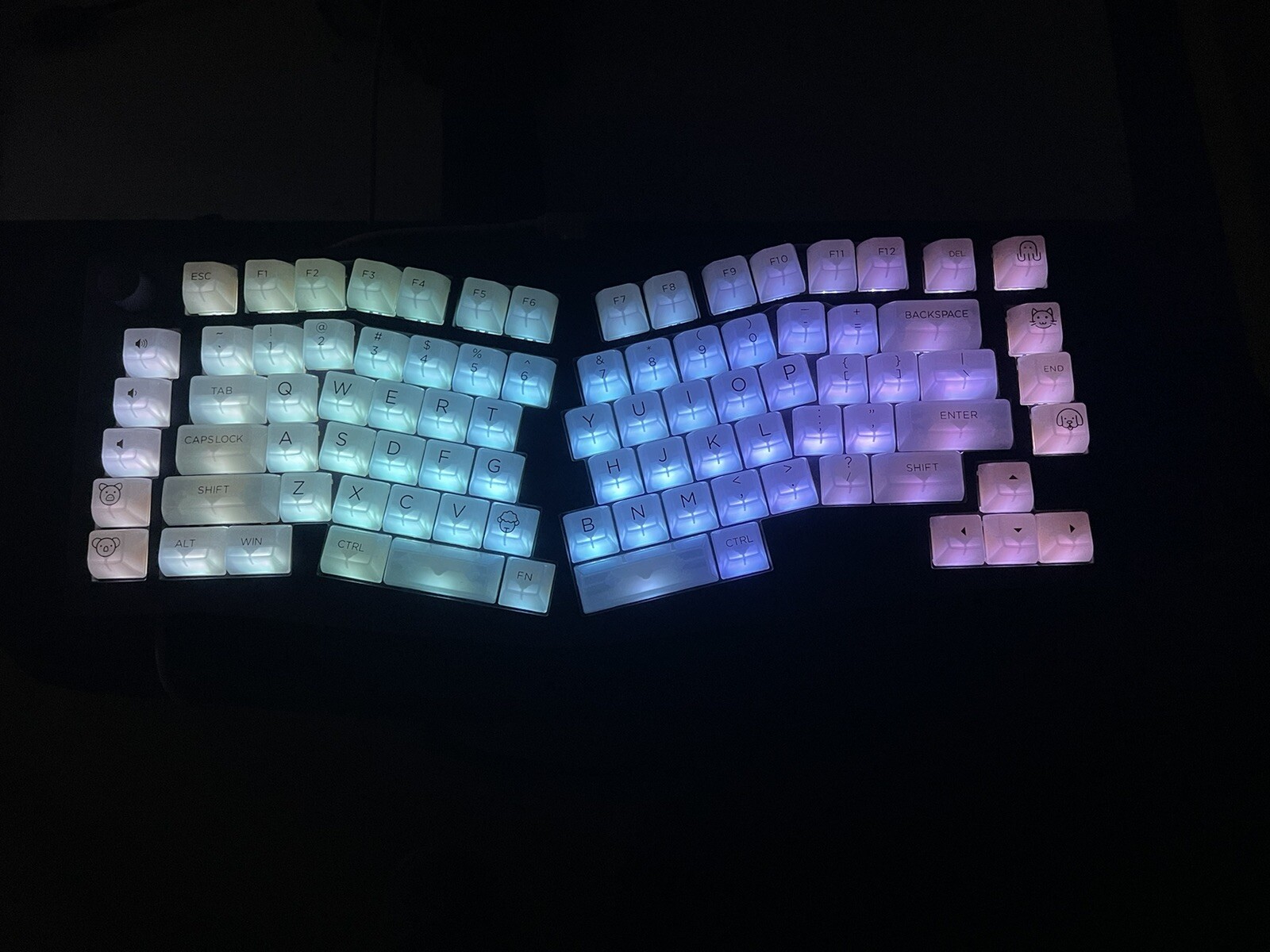 Keychron Q10 Alice Layout Mechanical Keyboard Purple Custom Keys.