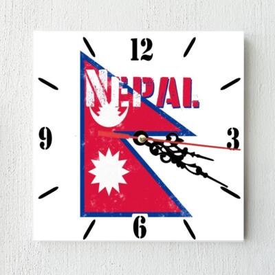 Nepal Flag Wall clock patriots Wooden Tile Watch Support Décor | eBay ...