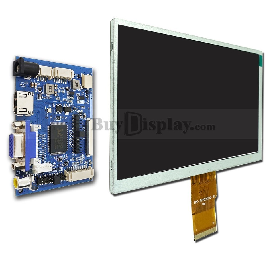 7"inch TFT LCD Display w/HDMI+VGA+Video AV Driver Board 1024X600 ...