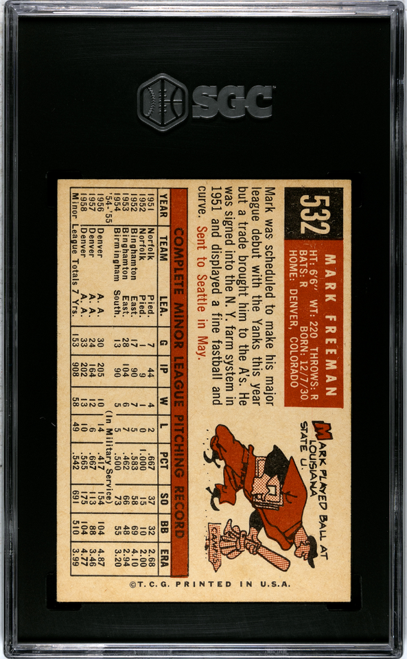 1959 Topps Mark Freeman #532 SGC 7 | eBay