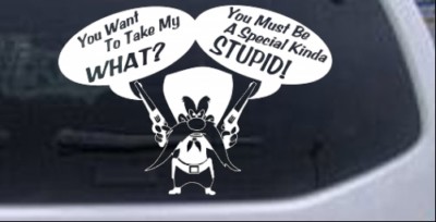 Yosemite Sam Anti Gun Control Car Truck Window Laptop Decal Sticker ...