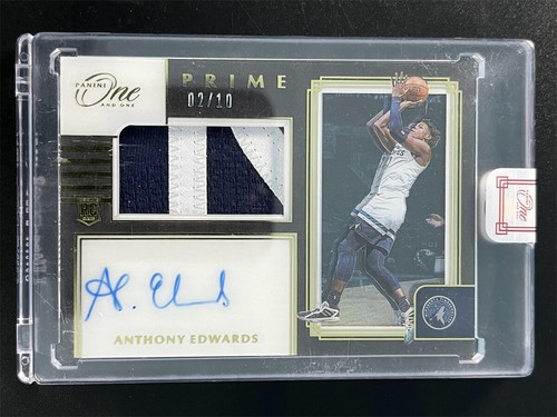 2020-21 One And One Anthony Edwards Prime Gold RC Jersey Patch Auto RPA ...