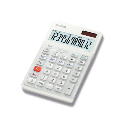Casio Je-12E-We 12 Digit Compact Ergonomic Math Desk Calculator JE-12E ...