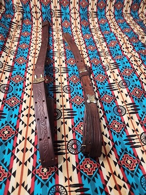 VINTAGE PERIOD LEATHER SLING LOT TOOLED BUCKLE SLING NARROW WIDTH RIFLE ...