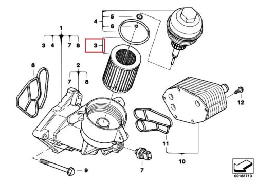 NEW BMW 3 E46 3 0D 150KW OIL FILTER ELEMENT 11422247392 ORIGINAL NO ...