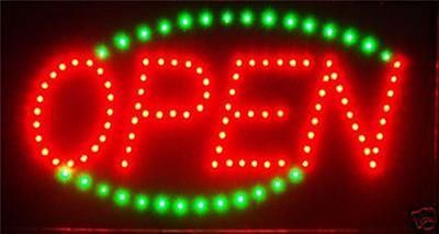 Animated LED Neon Light Open Sign Running Blue LED go Green L33 | eBay