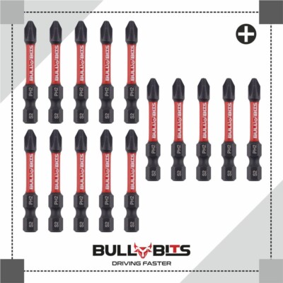 15x 50mm Bull Bits PH2 Impact Rated Drill Driver Screwdriver Bits | eBay UK