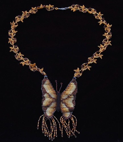 Native American Handmade Beaded Butterfly Design Necklace | eBay