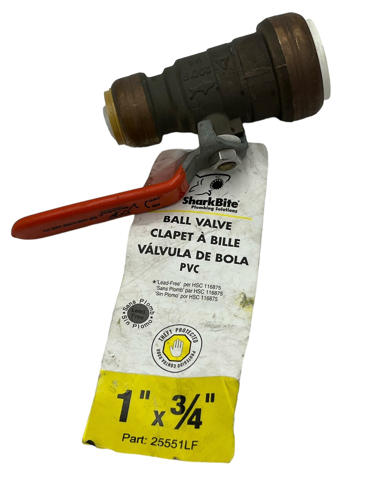 SharkBite PVC Ball Valve 1 Inch PVC x 3/4 Inch CTS Water Shutoff ...