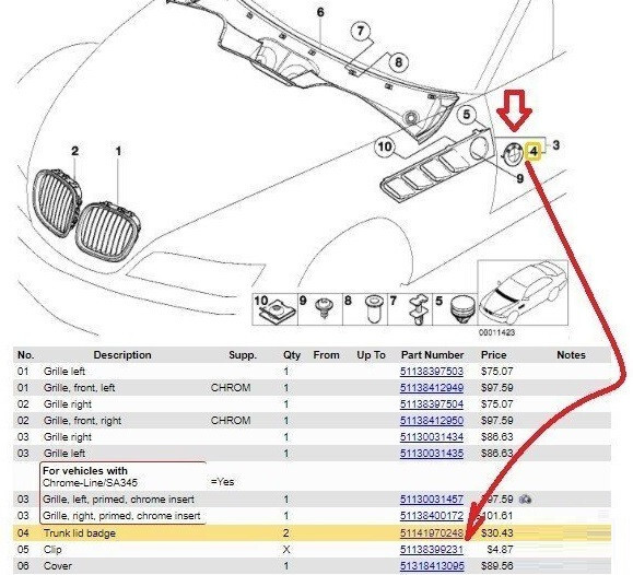 BMW Z3 Side Grill Fender Emblem 78 mm Logo Badge Roundel 51141970248 | eBay