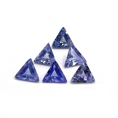Natural Tanzanite Triangle Faceted Cut Loose Gemstone Lot 10 Pcs 5 mm 2 ...