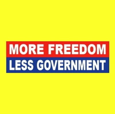 "MORE FREEDOM - LESS GOVERNMENT" Anti Liberal BUMPER STICKER gun rights ...