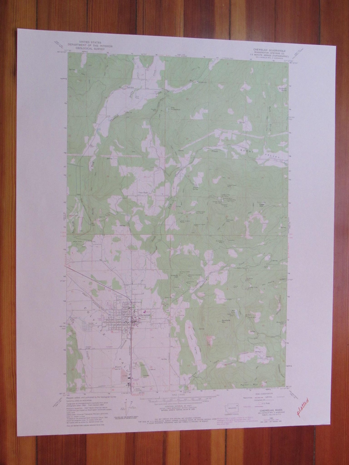 Chewelah Washington 1981 Original Vintage USGS Topo Map | eBay