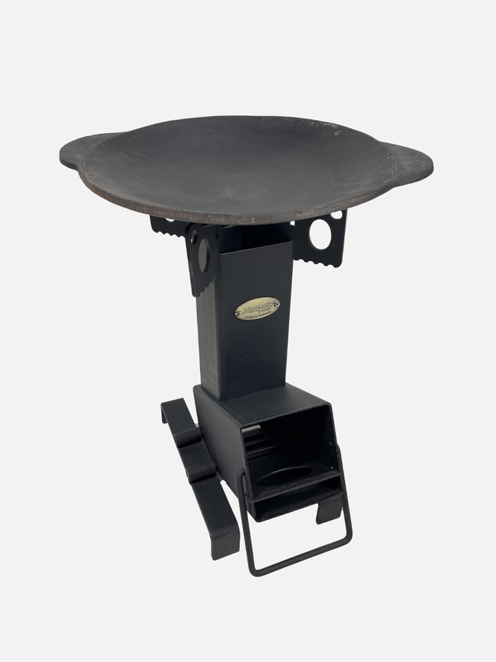 Traditional Cast Iron Uzbek Kazan Saj + Portable Collapsible Rocket ...