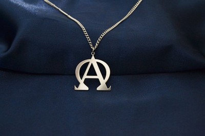 Ciondolo simbolo ALFA e OMEGA fusione sacra Divina Principio e Fine | eBay