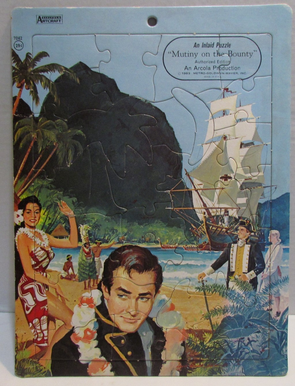 1963 Salfield Artcraft Mutiny on the Bounty Frame Tray Puzzle, Marlon ...