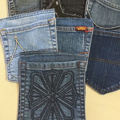 Fancy Denim Jean Pockets Lot of 20 in Matching Sets of Two 18a | eBay