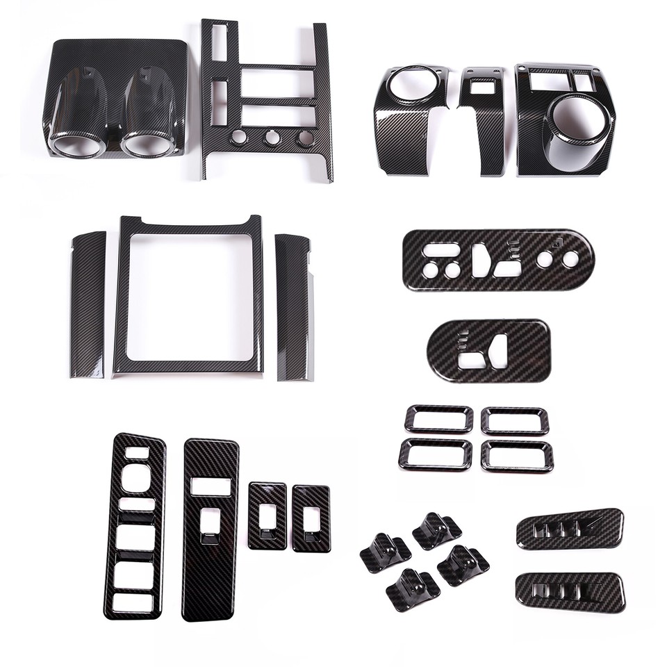 ABS Carbon Fiber Interior Center Console Trim Cover Set Fits Hummer H2 ...