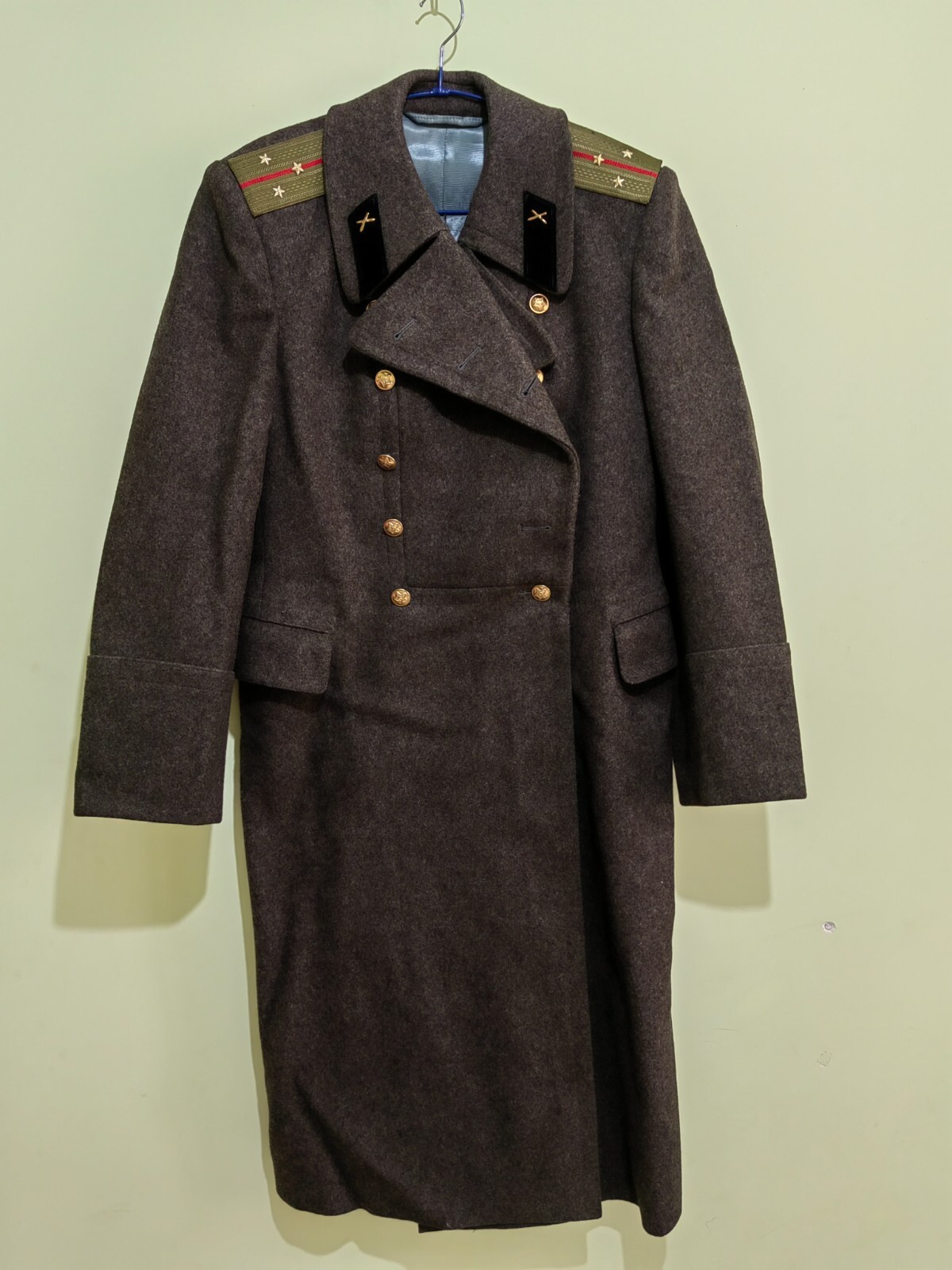 Vintage Soviet Army Wool Overcoat USSR Shinel Military Woolen Officer's ...