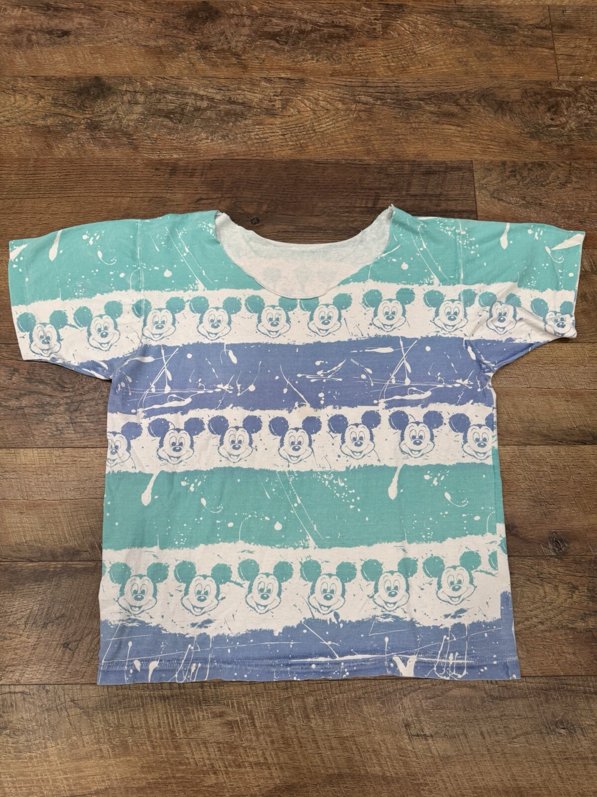 Vintage Mickey Mouse AOP Single Stitch Shirt XL 23x28… - Gem