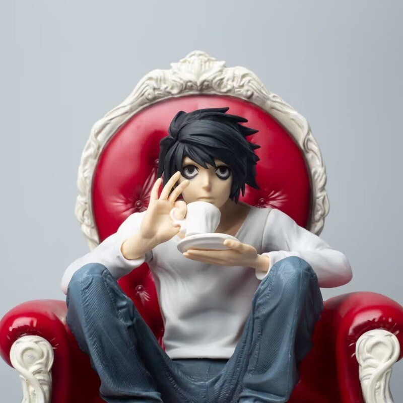 Anime Death Note L·Lawliet Detective Drink Coffee PVC Statue Boxed ...