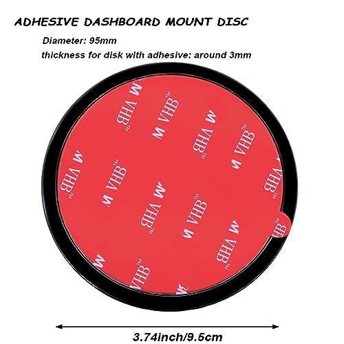 4 Pack Adhesive Dashboard Mounting Disk, 3.74 Inch Universal 95mm Black ...