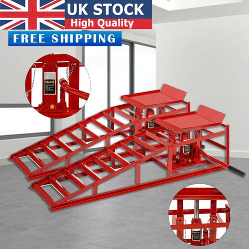 2 ton Hydraulic Car Ramps 2x Heavy Duty Garage Auto Van Bottle Lift ...