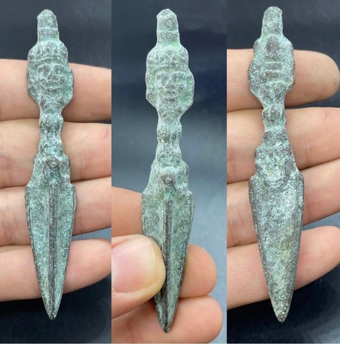 Beautiful Old Ancient Roman Bronze Arrow Spear With A King Head On Top ...