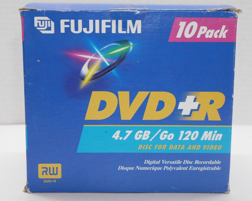 Fujifilm DVD+R 10 Pack Recordable 4.7 GB 120 Min w/ Jewel Cases ...